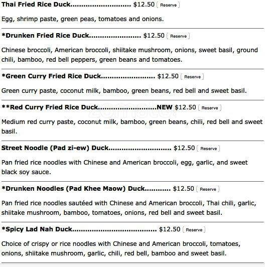 Menu at Thai Osha restaurant, Pleasant Hill