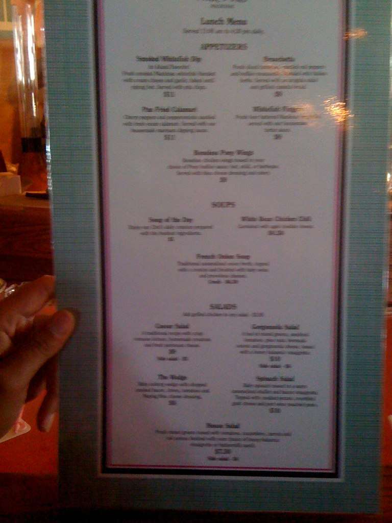 Menu at Pink Pony pub & bar, Mackinac Island