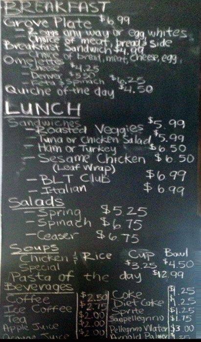 Cafe On The Grove Menu, Menu for Cafe On The Grove, Kenwood, Chicago ...