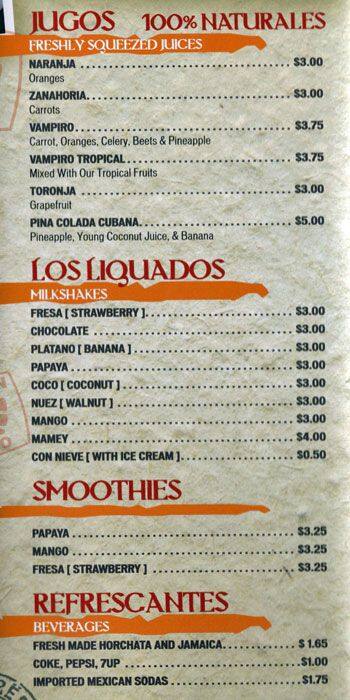 Menu at Tortas Y Taqueria Los Picudos restaurant, San Pablo