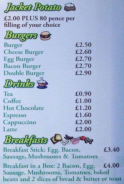 Menu at Village Bakers cafe, Whyteleafe, 213A Godstone Rd