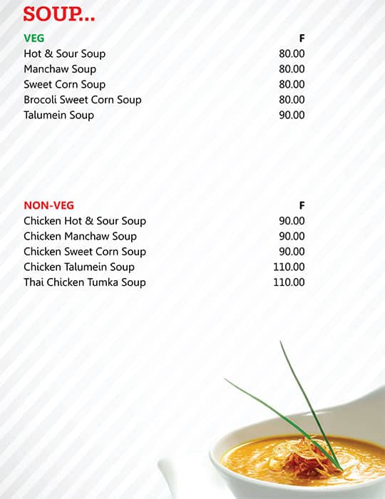 Menu of Haveli, Sakchi, Jamshedpur