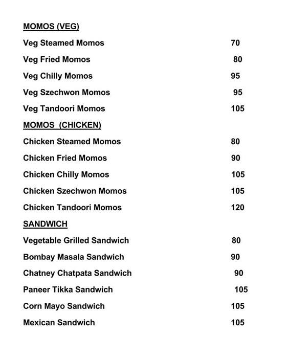 Menu at The Kathmandu Kitchen, Raipur