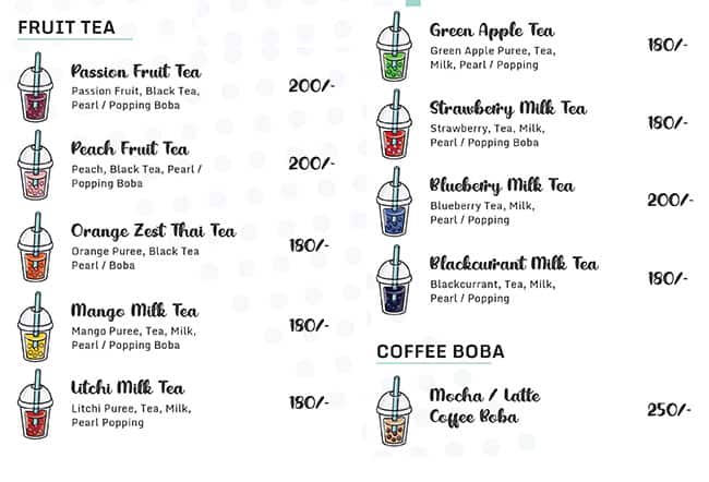 Menu at Boba Tree - Bubble tea cafe, Bengaluru, 295