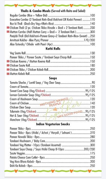 Menu of Treat Meal The Kitchen, Sector 14, Gurgaon