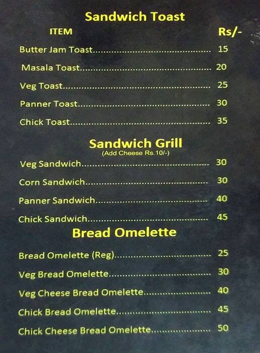 Menu of Lunch & Curnch, Saidapet, Chennai