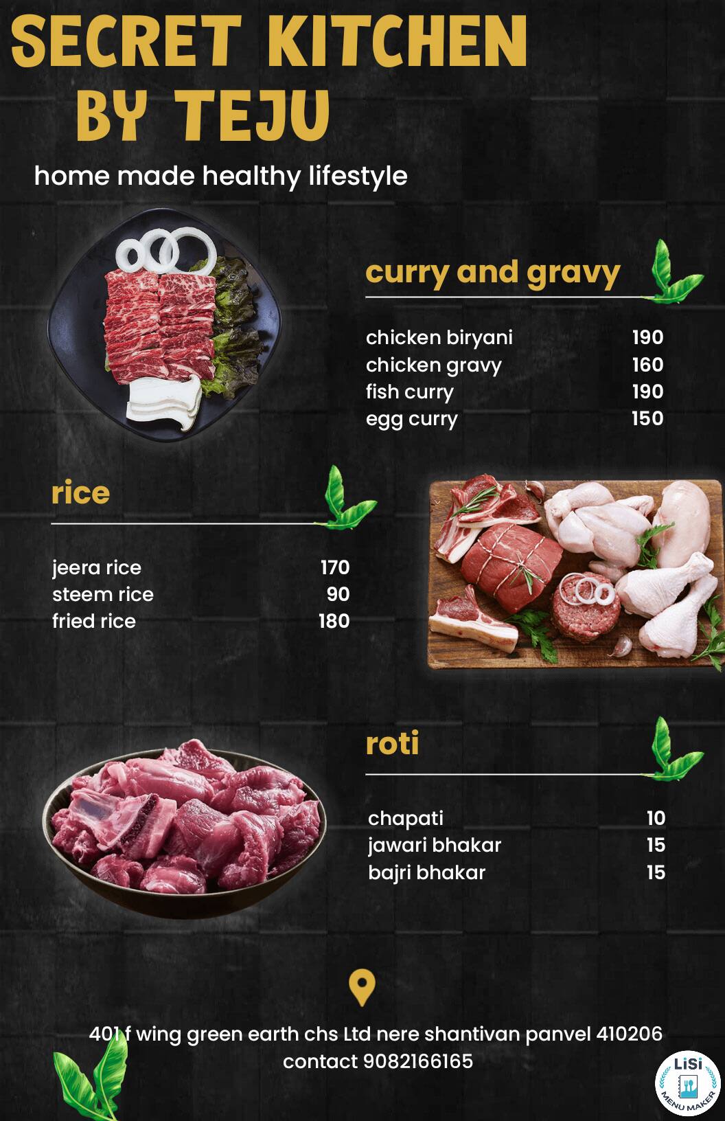 Menu of Secret Kitchen, New Panvel, Navi Mumbai