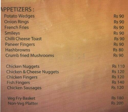 Menu at Crossover, Bengaluru, Outer Ring Road