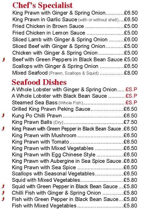 Menu at Eastern Palace pub & bar, London