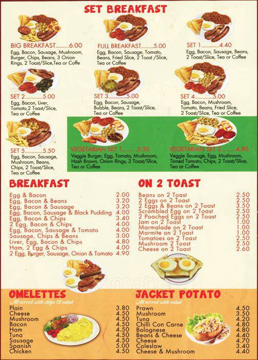 Menu at Enjoy Cafe, Dagenham, 532 Rainham Rd S
