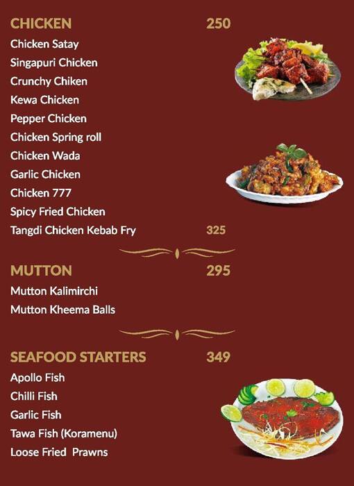 Menu at Hotel Sitara Grand - Miyapur, Hyderabad, Opposite Cine Town ...