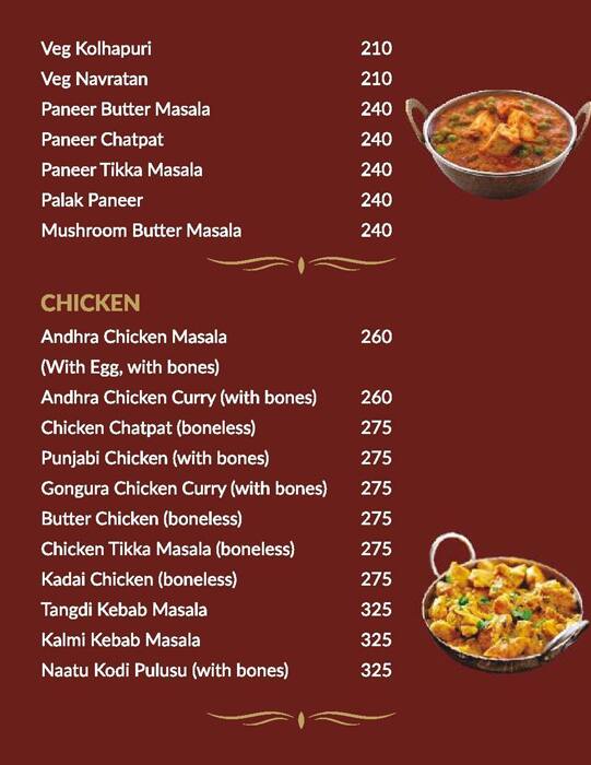 Menu at Hotel Sitara Grand - Miyapur, Hyderabad, Opposite Cine Town ...