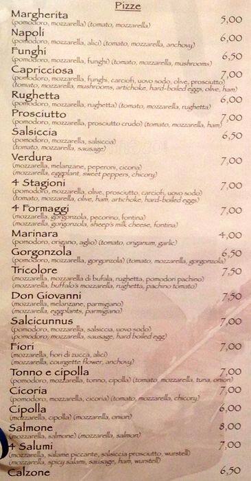 Menu da Trattoria Pizzeria Testaccio Il Piccolo Alpino, Roma, Via ...