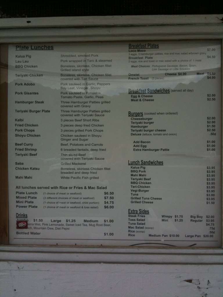 Menu at Keneke's pub & bar, Waimanalo, 41-685 Kalanianaʻole Hwy