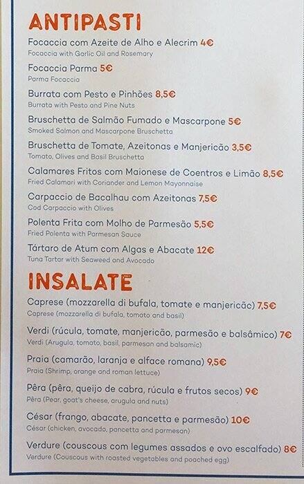 Bar da Praia Menu, Menu de Bar da Praia, Cascais Centro, Lisboa ...
