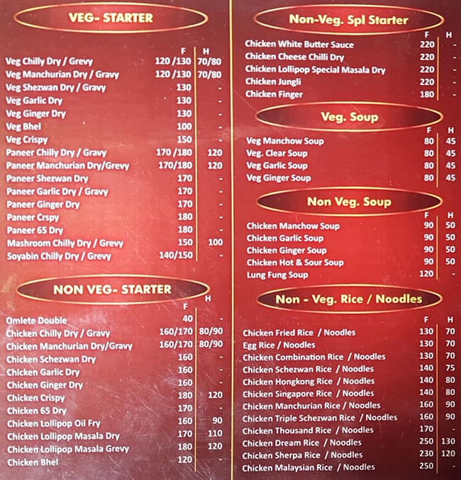 Menu of Hot And Spicy, Mulund West, Mumbai
