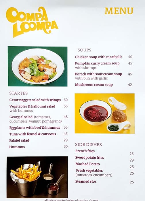 Menu at Masha and The Bear Restaurant, Dubai, 212 The Walk