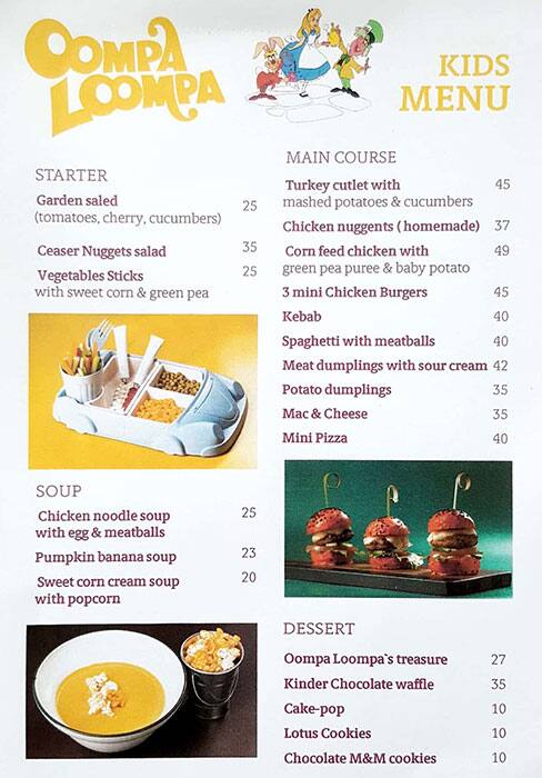 Menu at Masha and The Bear Restaurant, Dubai, 212 The Walk