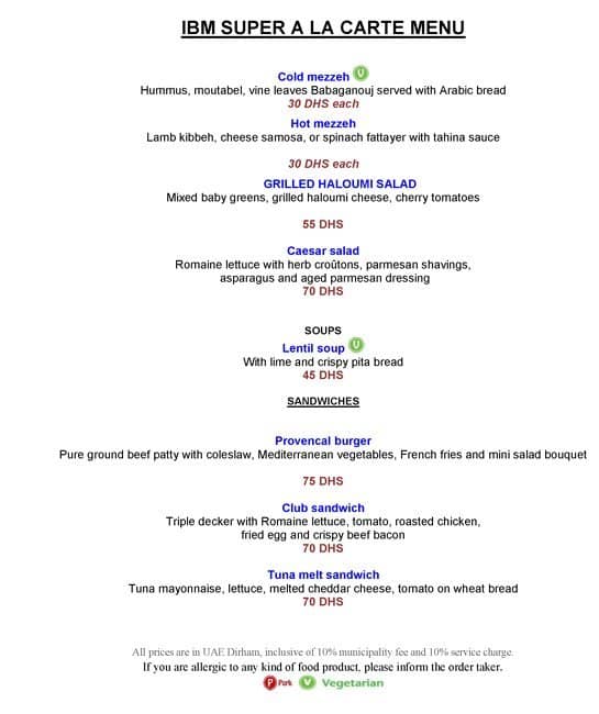 Menu of Ibn Majed - JA Beach Hotel, Jafza, Dubai