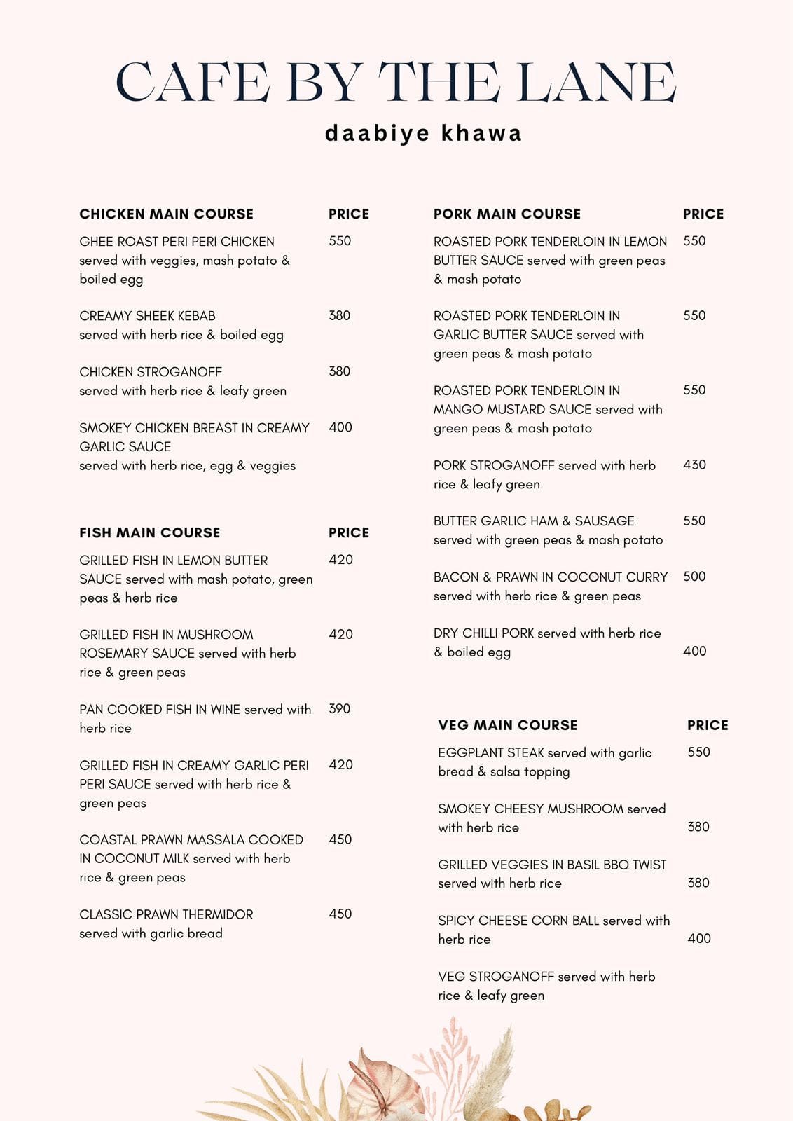 Menu of Cafe By The Lane, Sector 3, Salt Lake, Kolkata