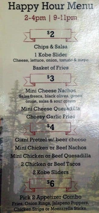 Menu at Pinehurst Pub, Seattle