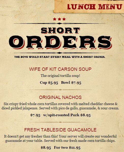 Menu at H3 Ranch steakhouse, Fort Worth