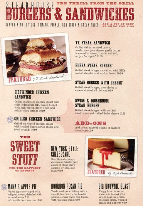 Menu at Lone Star steakhouse, Thornton, 237 E 120th Ave