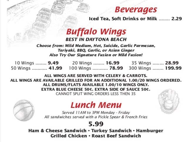 Online Menu of South Turn Lounge & Restaurant Restaurant, Daytona Beach ...