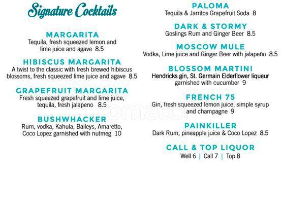 Menu at La Perla Restaurant, Morehead City