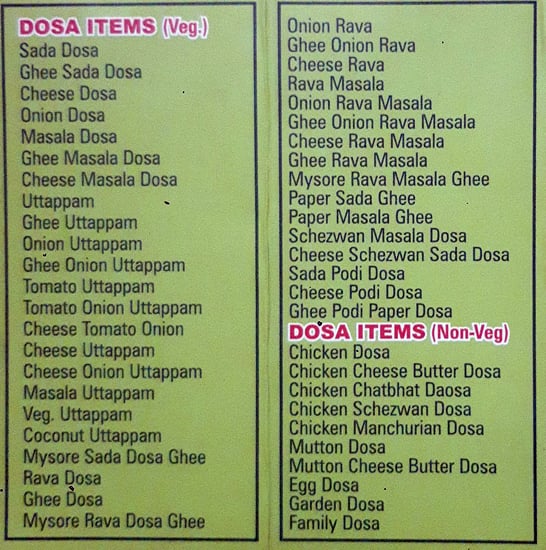 Menu of Tasty Parota Corner, Sion, Mumbai