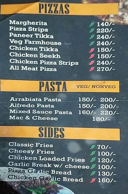 Menu at The Food Yard, New Delhi