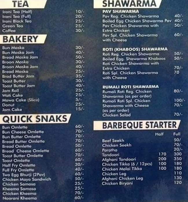 Menu of Cafe Kaiyi, Kondhwa, Pune