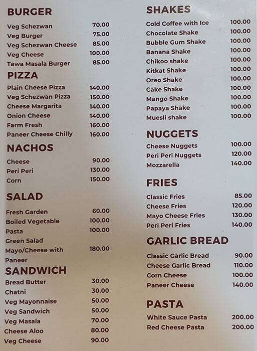 Menu of Cafe Candy Blossom, Mira Road, Mumbai