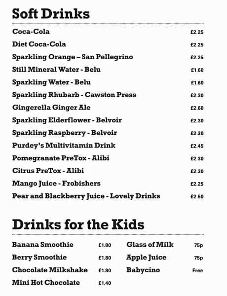 Menu at Boston Tea Party Birmingham cafe, Birmingham, 190 Corporation St