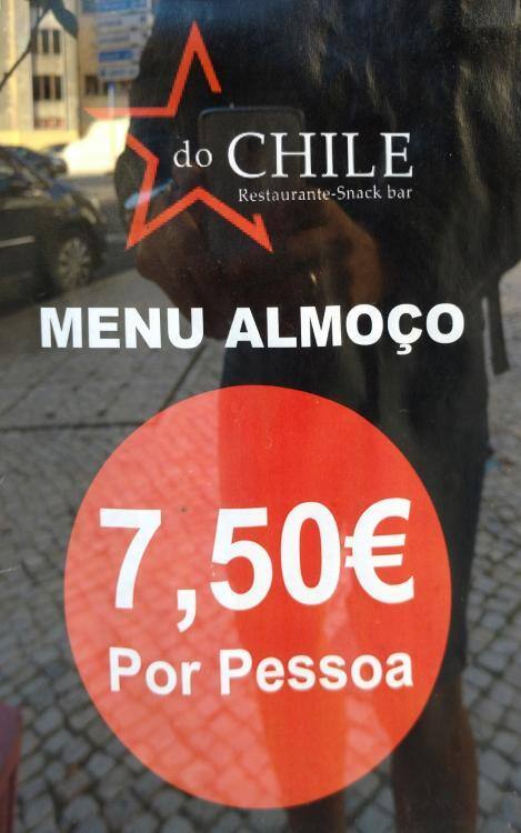 Menu em Estrela do Chile restaurante, Lisboa
