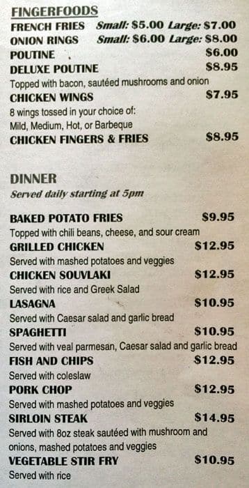Menu at Kos Cafe & Restaurant, Toronto, Bathurst St
