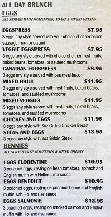 Menu at Kos Cafe & Restaurant, Toronto, Bathurst St