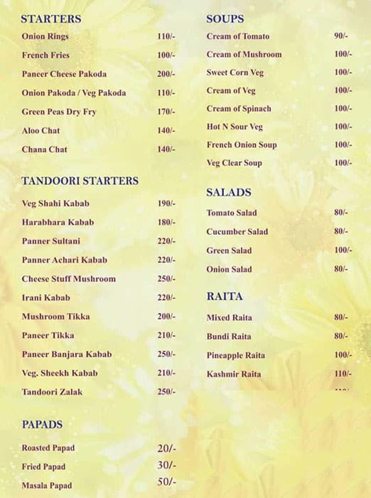 Menu of Krishna Multi-Cuisine Veg Restaurant, Margao, Goa