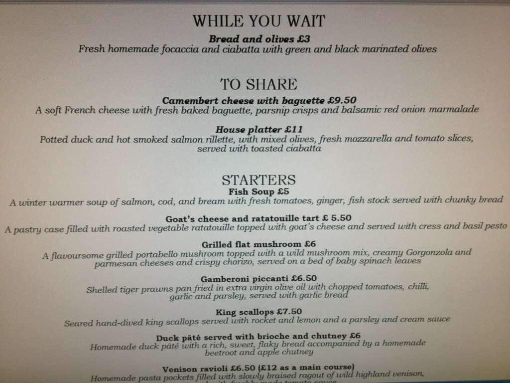 Menu at The Chequers Inn pub & bar, Aylesbury