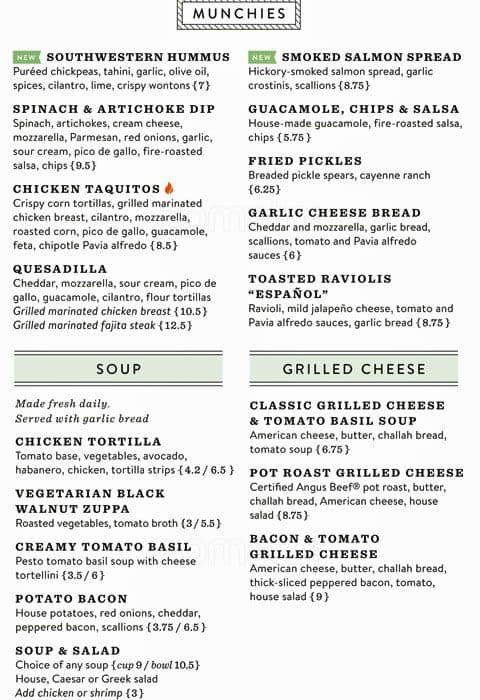 Menu at Black Walnut Cafe, Frisco