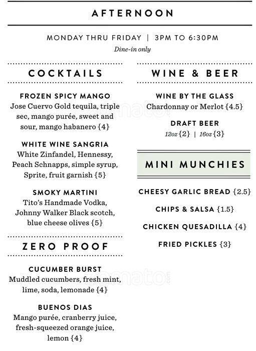 Menu at Black Walnut Cafe, Frisco