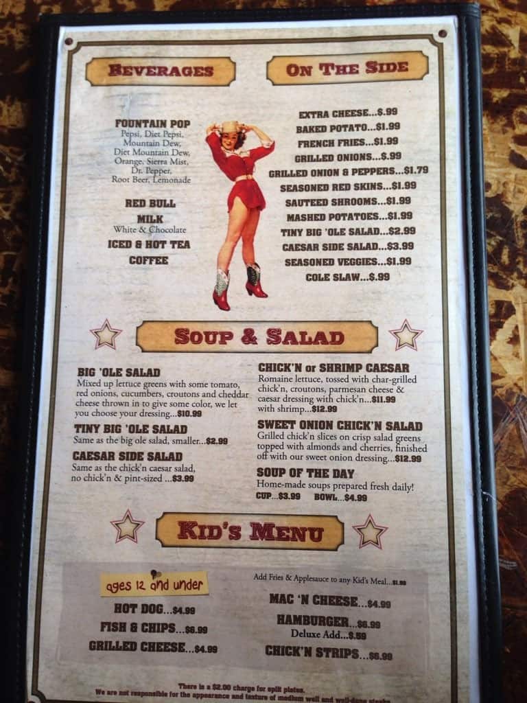 Menu at Dixie Saloon pub & bar, Mackinaw City, 401 E Central Ave