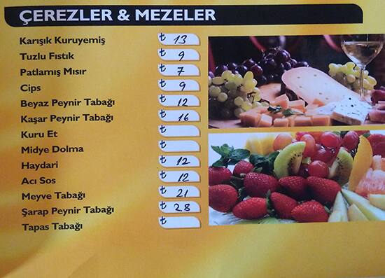 Menu at Life Station Cafe, Istanbul, 1