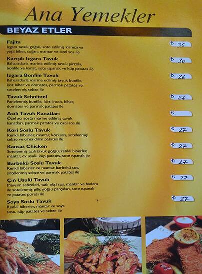 Menu at Life Station Cafe, Istanbul, 1