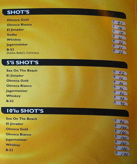 Menu at Life Station Cafe, Istanbul, 1
