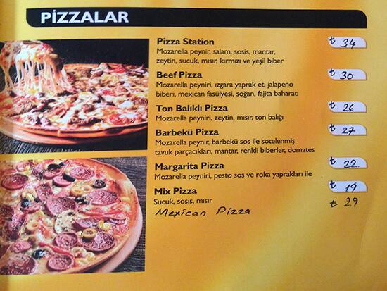 Menu at Life Station Cafe, Istanbul, 1