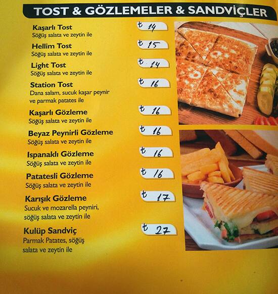 Menu at Life Station Cafe, Istanbul, 1