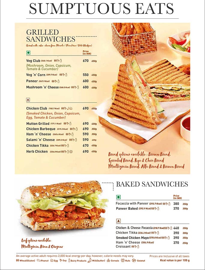 Menu of Nik Baker's, Greater Kailash 2 (GK2), New Delhi