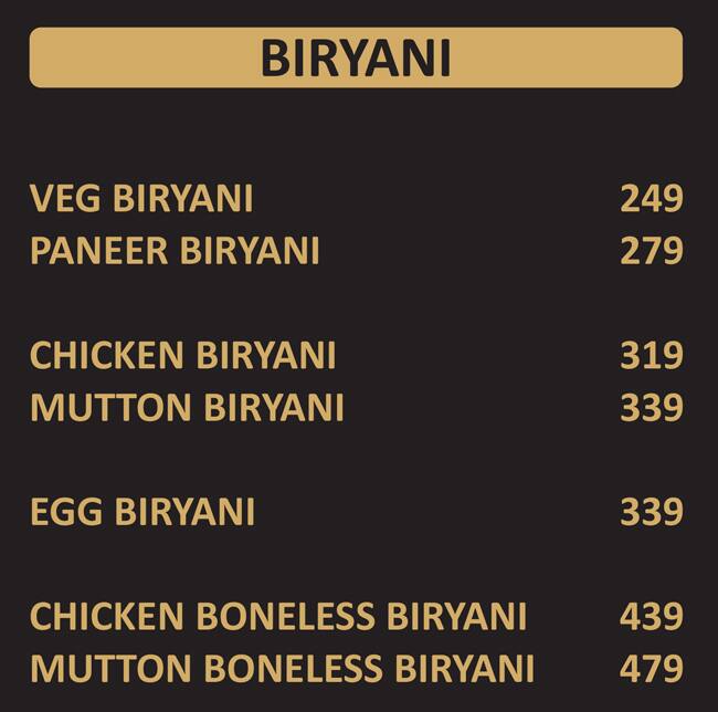 Menu of Biryani Mastani, Hajipur, Noida