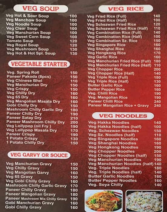 Menu of Hot & Hot Chinese Restaurant, Nalasopara, Mumbai